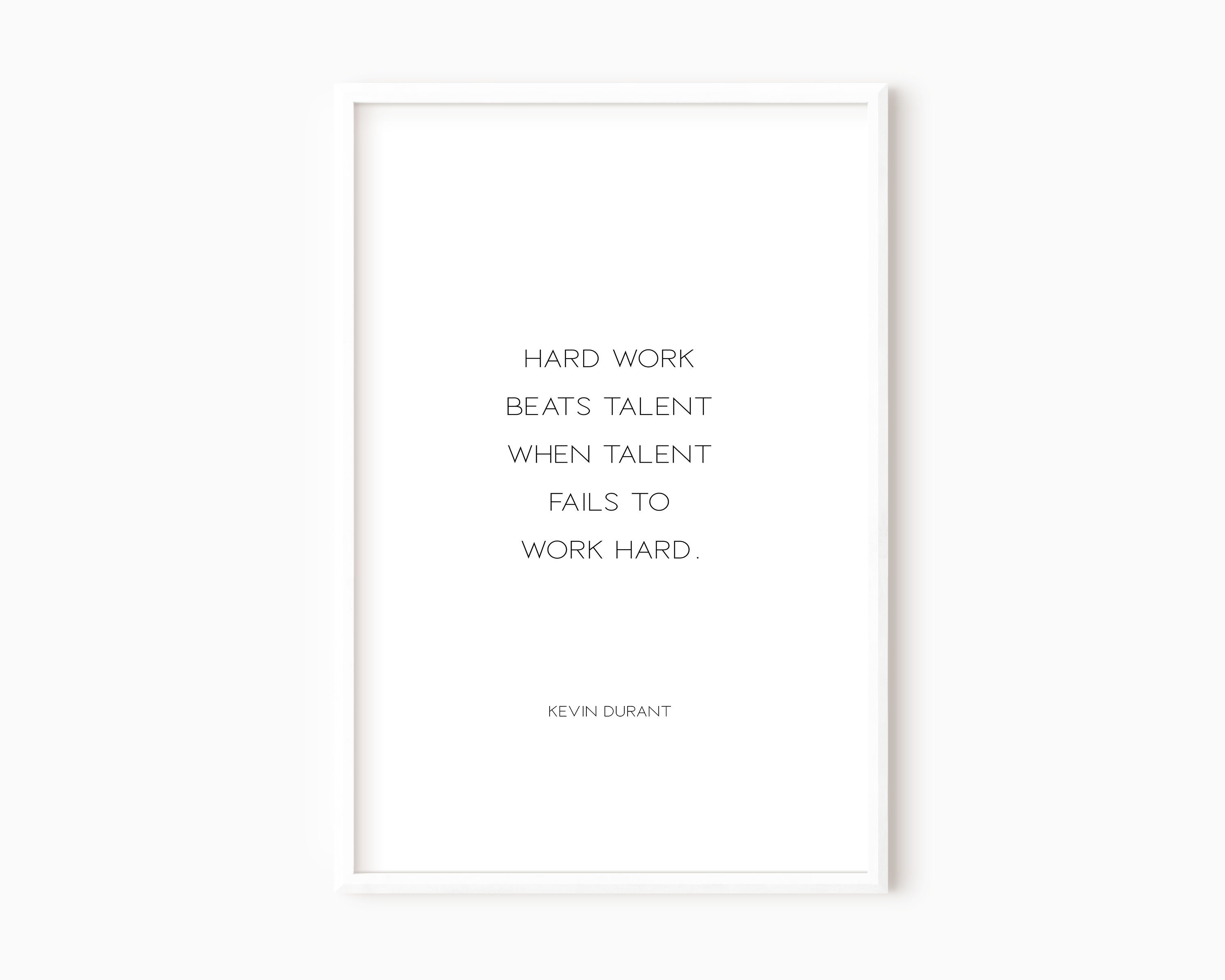 Hard Work Print Motivational Print Office Decor | Etsy