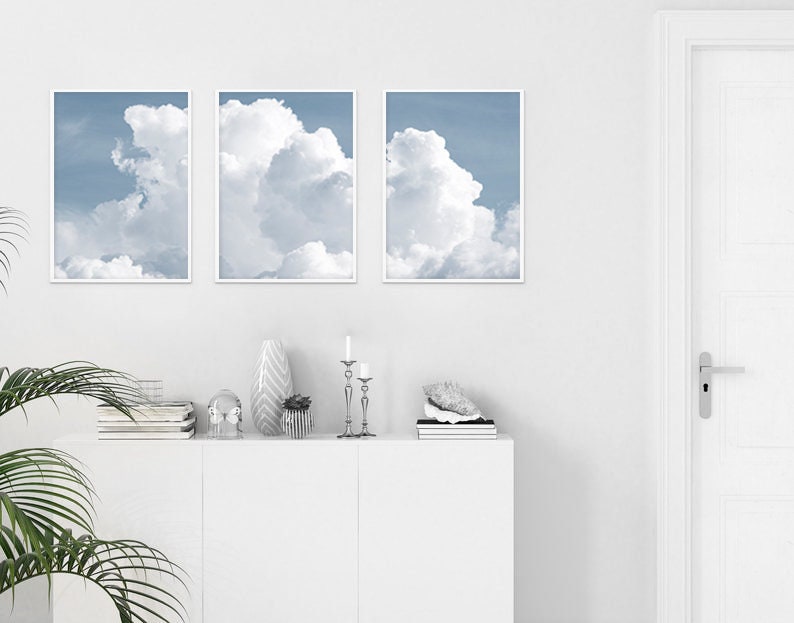 Cloud Photo Print Set of 3 Blue Sky Print Modern Wall Art - Etsy