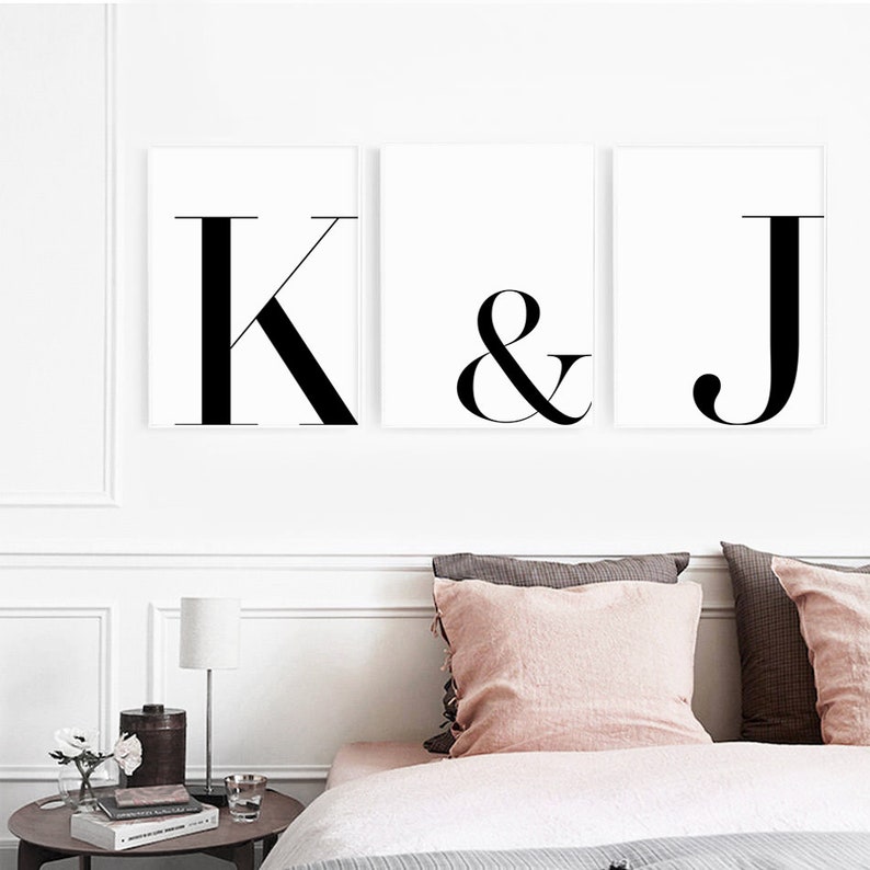Custom Letters Print Set of 3 Personalized Gift Initial Print Custom ...