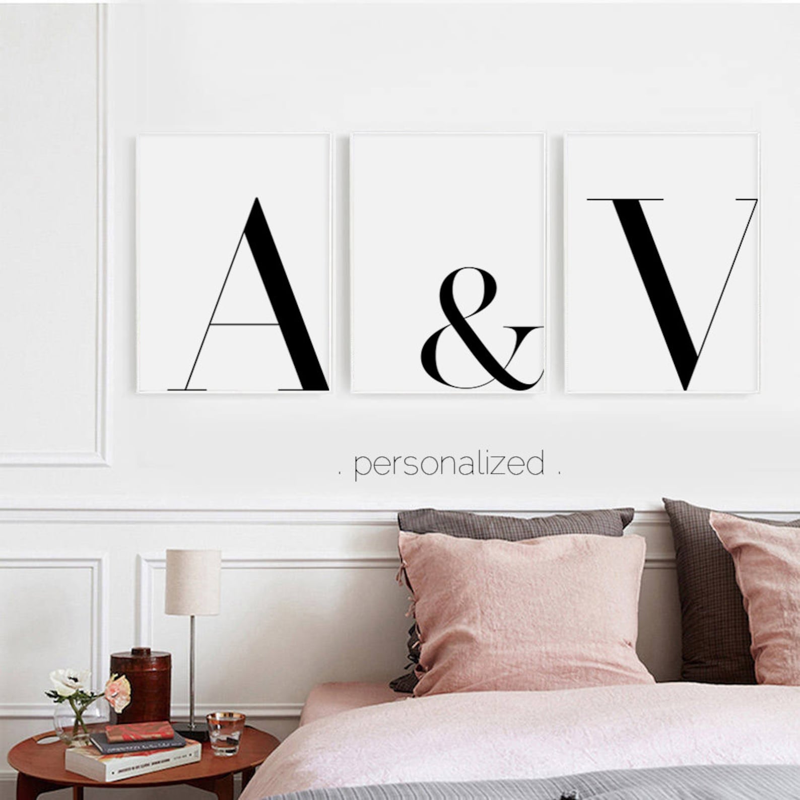 Custom Letters Print Set of 3 Personalized Gift Initial Print Custom ...