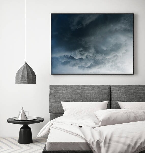 Sky Photography | Navy Blue Storm Cloud Print | Printable Nature Art ...