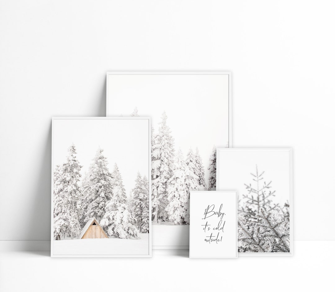 Winter Wall Art Set of 4 Prints Printable Winter Photography Digital ...