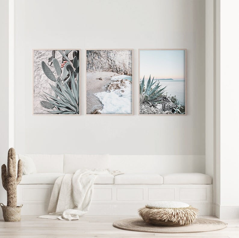 Boho Beach Print Set of 3 Neutral Coastal Wall Art DOWNLOAD - Etsy