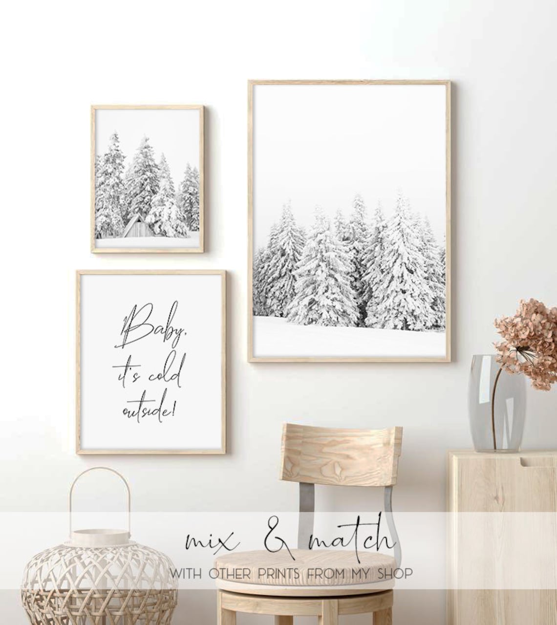 Baby It's Cold Outside Wall Art | Christmas Gallery Wall Winter Home ...