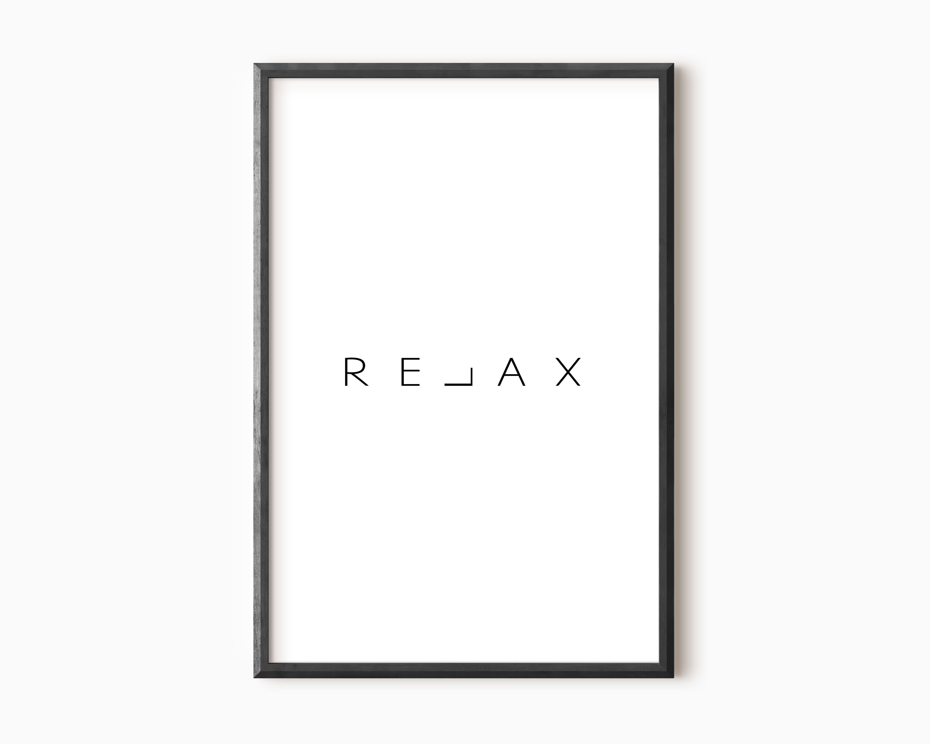 Relax Print Modern Minimalist Relax Poster Office Wall Art | Etsy