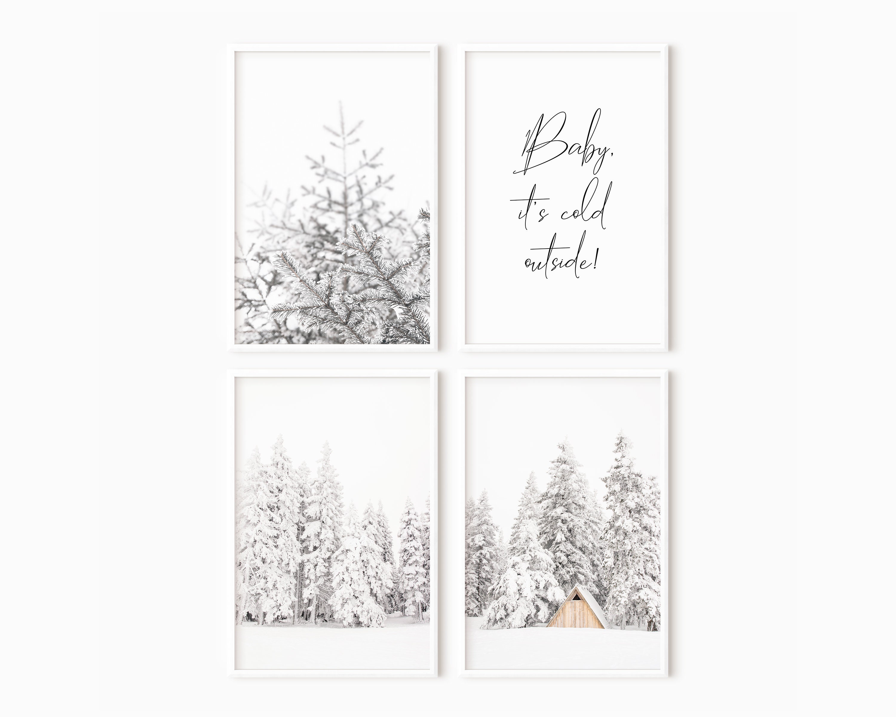 Winter Wall Art Set of 4 Prints | Printable Winter Photography ...