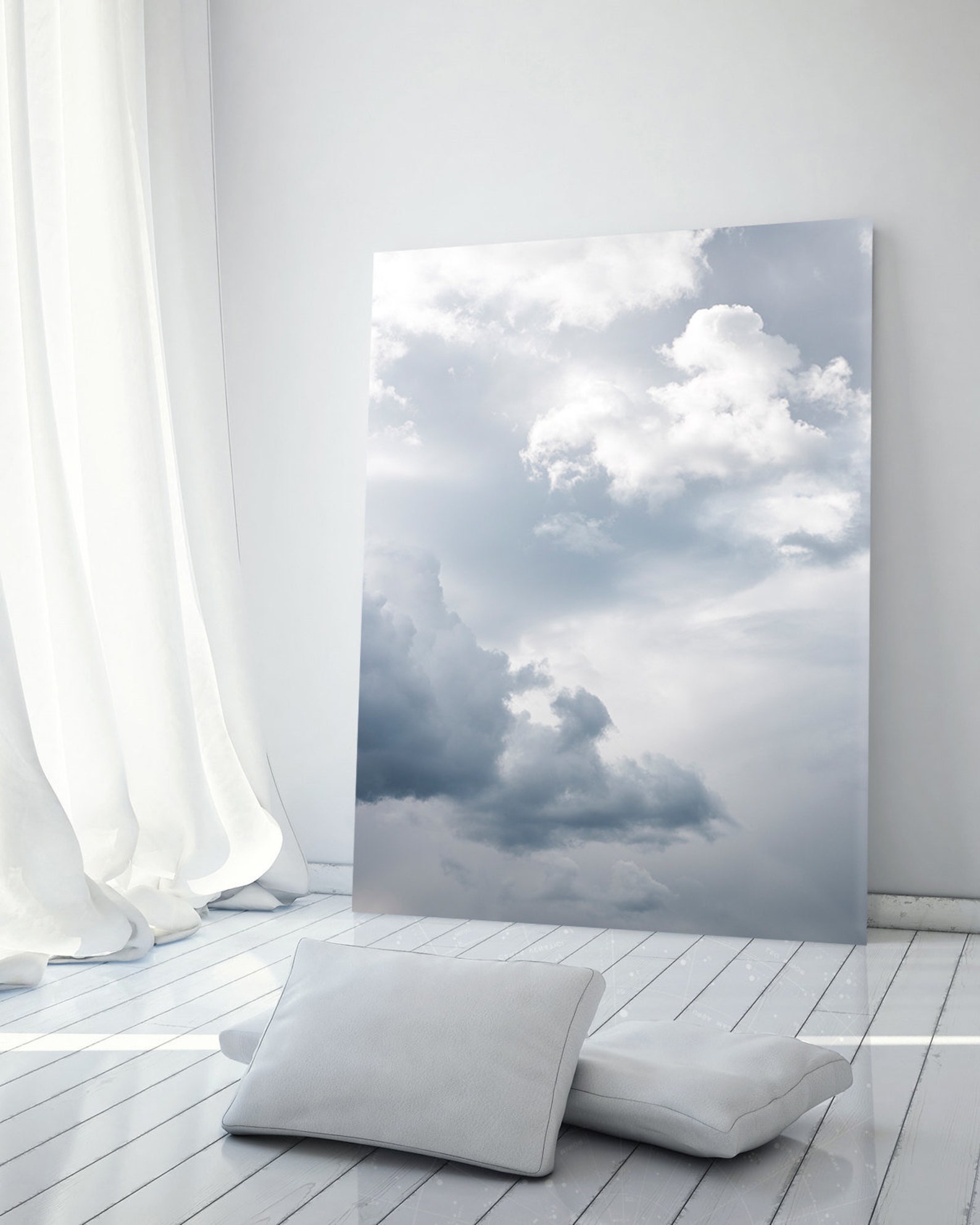 Cloud Print Light Blue Photo Downloadable Prints Printable Wall Art ...