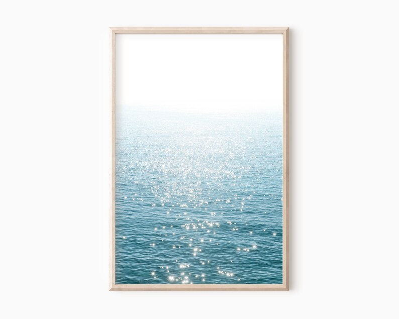 Blue Ocean Wall Art Beach Print Downloadable Art Sea | Etsy
