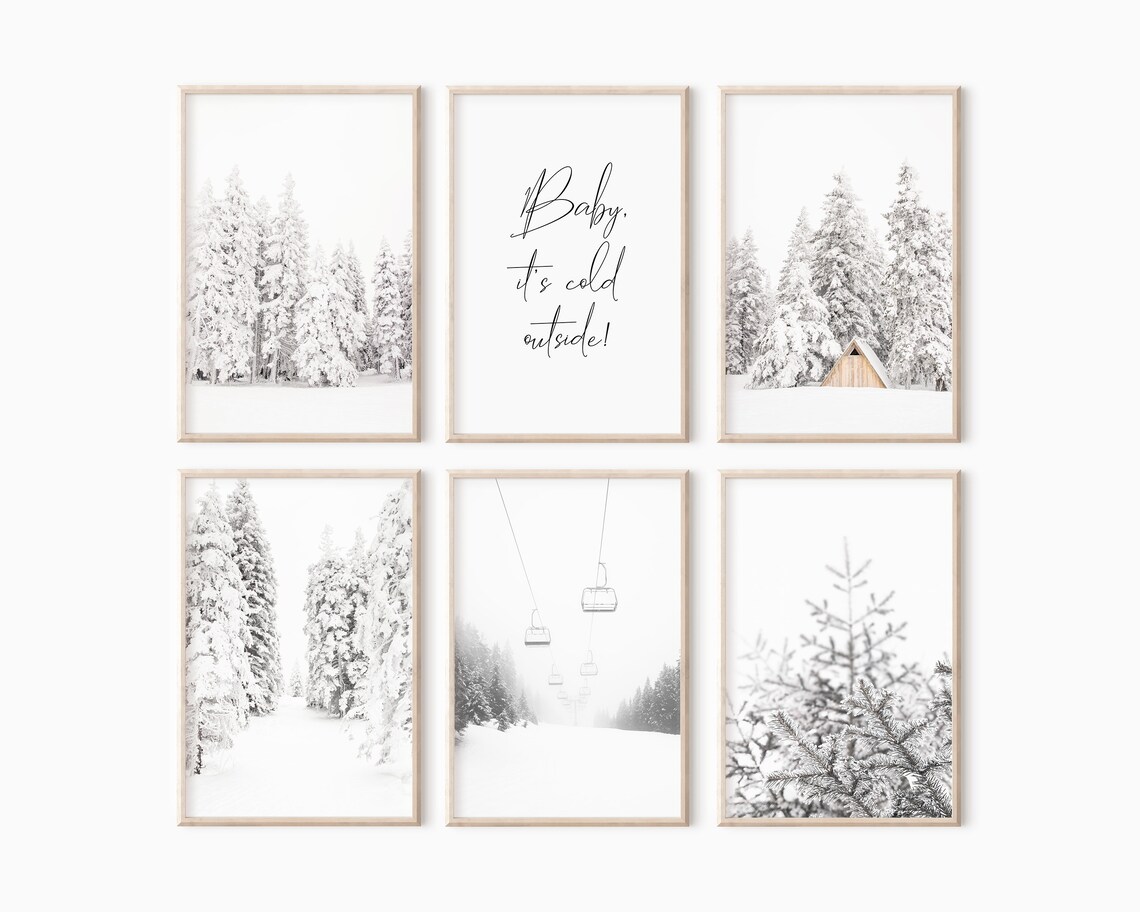 Winter Set of 6 Prints Downloadable Christmas Prints | Etsy