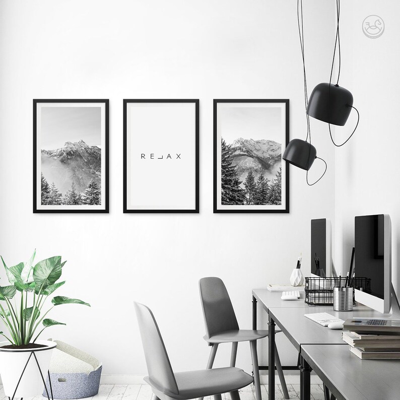 Relax Print Modern Minimalist Relax Poster Office Wall Art | Etsy