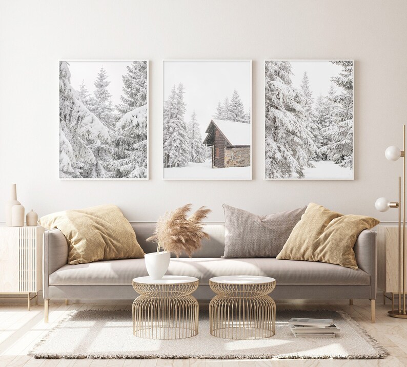 Winter Prints Set of 6 Winter Wall Art Set Snowy Prints - Etsy