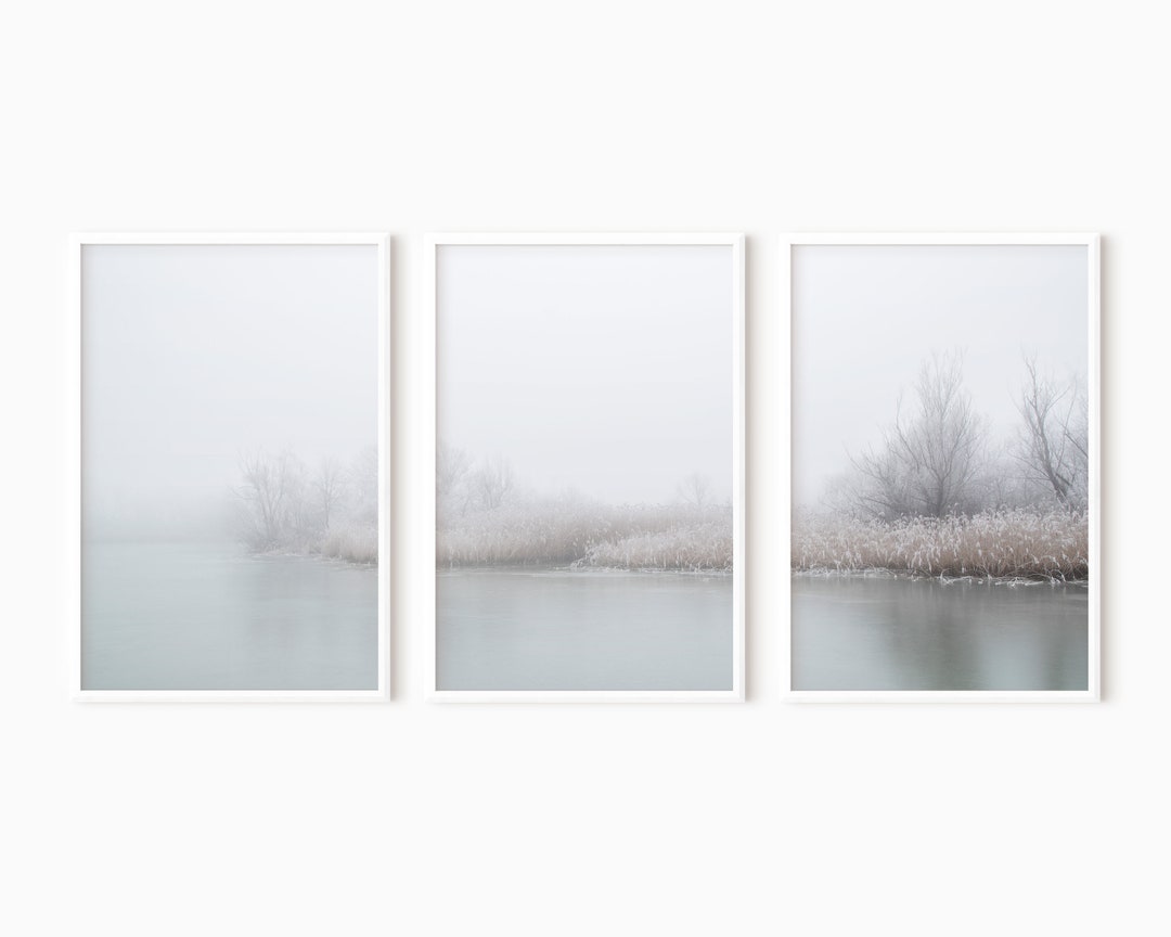Set of 3 Lake Prints Moody Landscape Printable Wall Art - Etsy