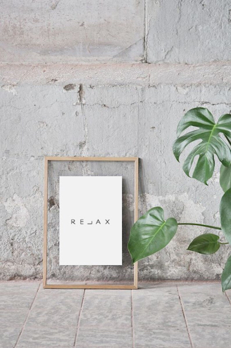 Relax Print Modern Minimalist Relax Poster Office Wall Art | Etsy