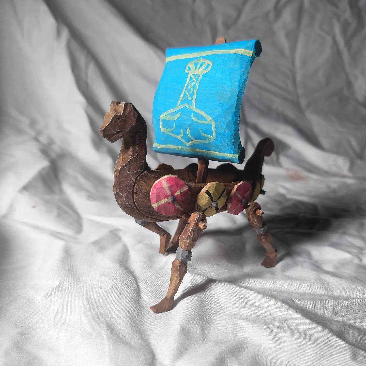 Viking Ship With Legs Wood Figure - Hand Carved, Desk Accessory, Viking ...