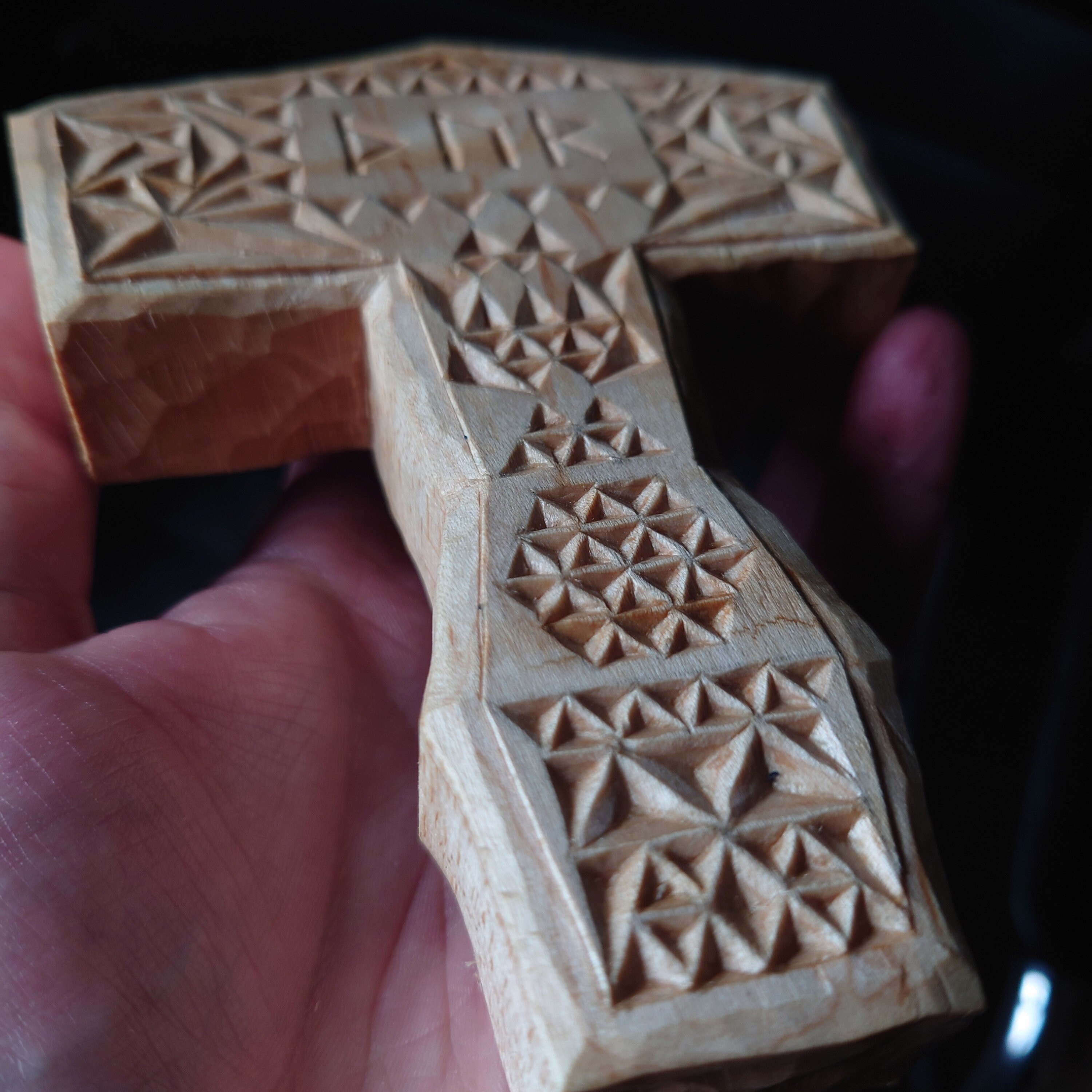 Thor's Hammer Mjolnir Original Wood Carving Wooden Carved, Handmade ...