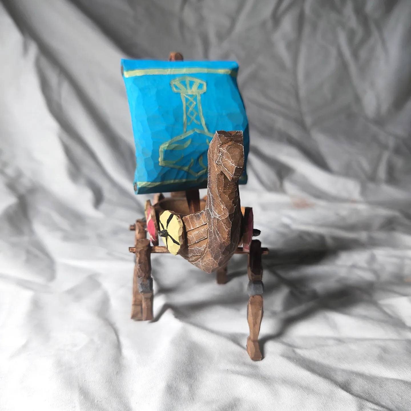 Viking Ship With Legs Wood Figure Hand Carved, Desk Accessory, Viking ...