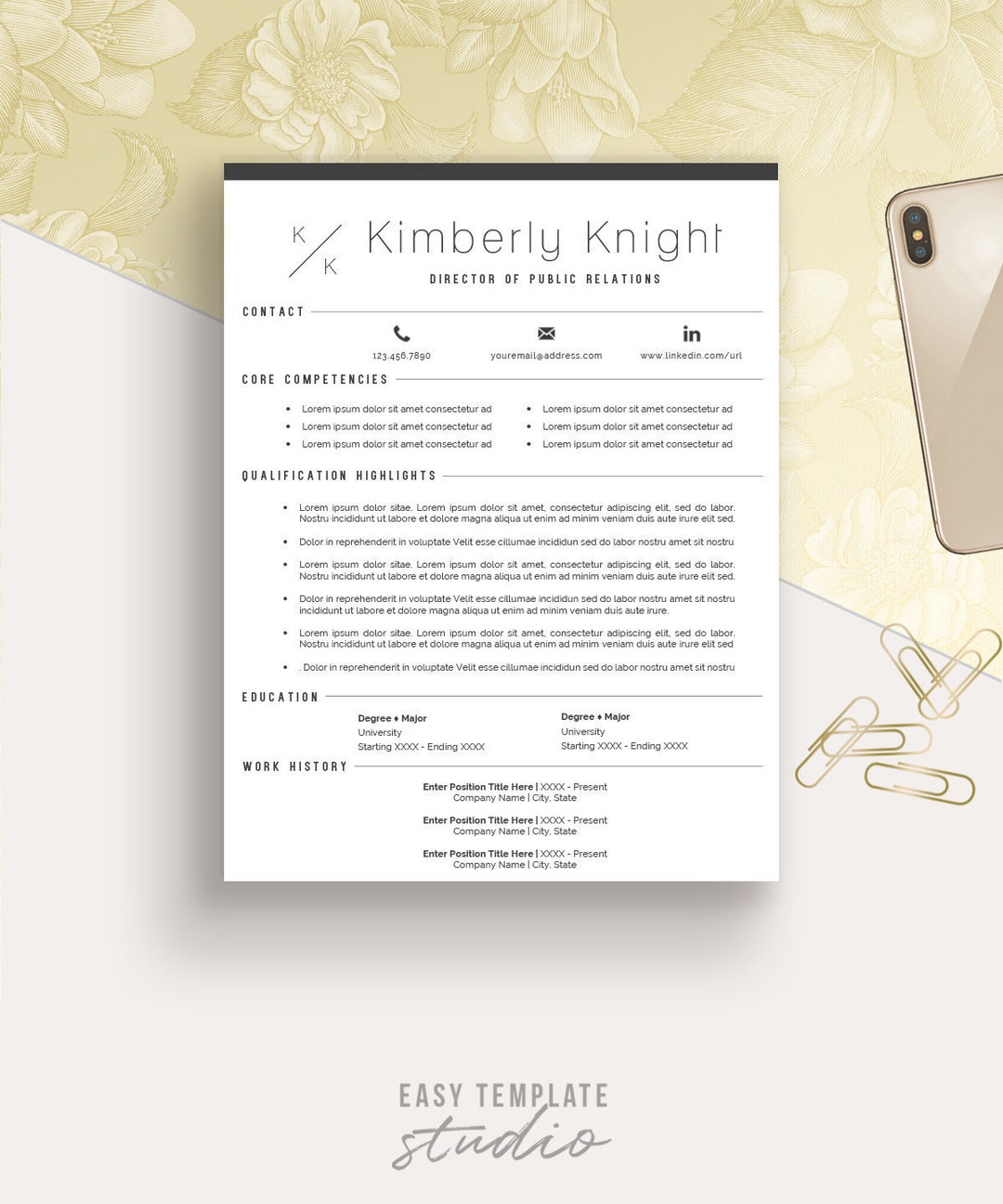 Modèle de CV, CV minimaliste, Modèle de CV, CV professionnel, CV ...