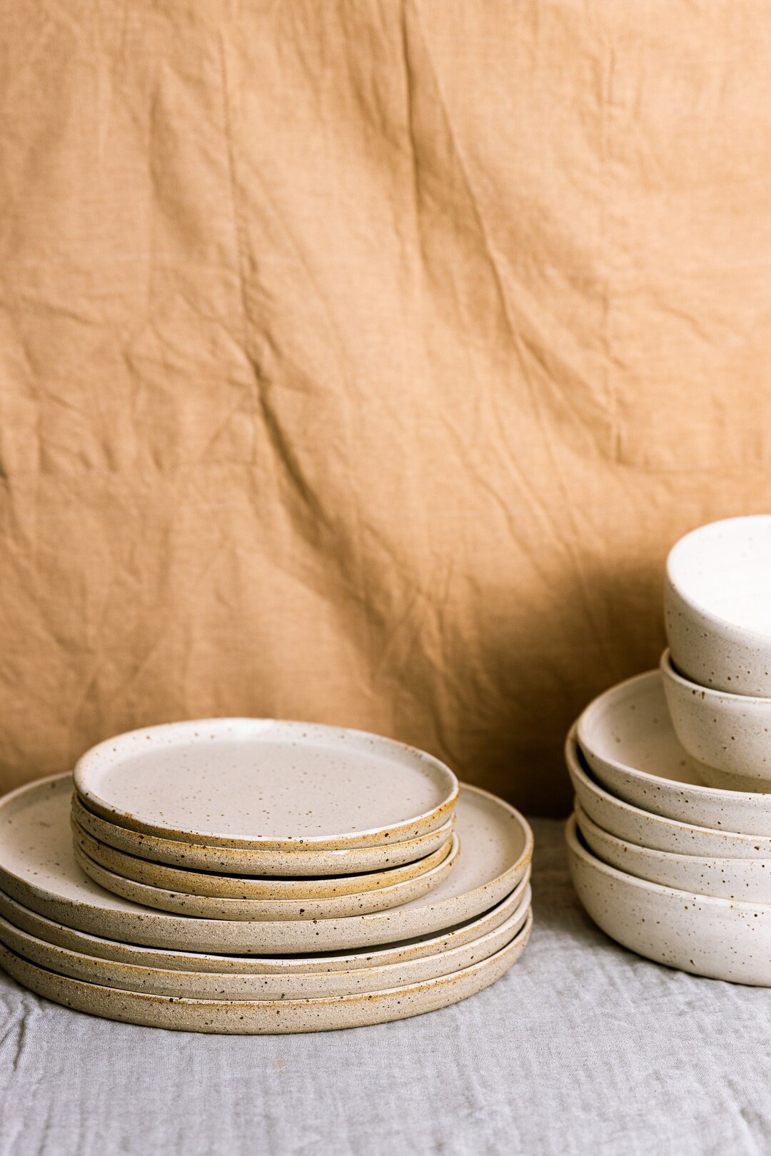 TO ORDER Cream Color Handmade Stoneware Dinner Set, Dinnerware ...