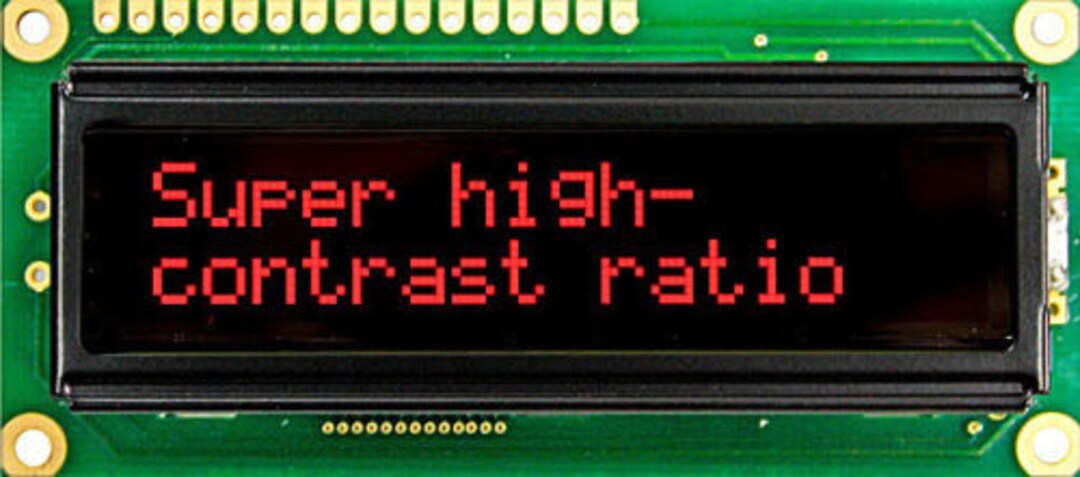 16 X 2 Red Characters Black Background HD44780 LCD Display - Etsy