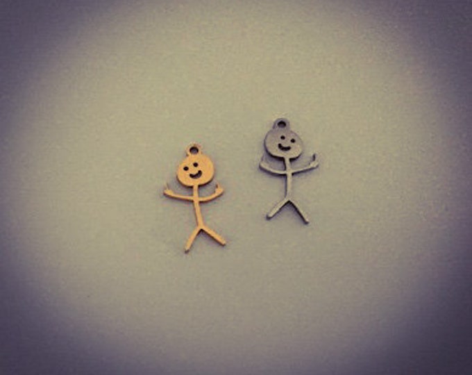16 Pcs Mini Stickman Steel Thumbs-up Pendants - Etsy