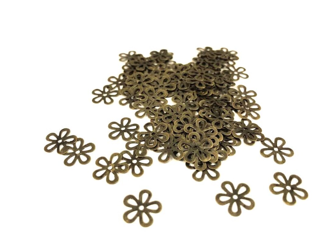 50 Mini Metal Flowers - Etsy