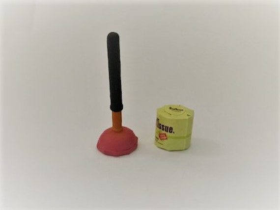 Mini Plunger & Toilet Paper | Etsy