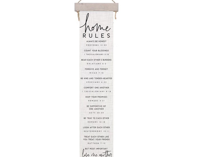 Home Rules Canvas Sign - Large Canvas Hanging Wall Banner - Printed ...
