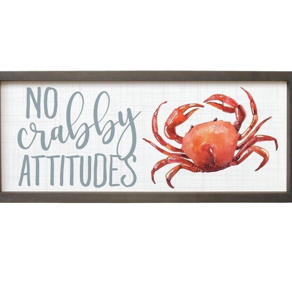 No Crabby Attitudes at the Beach Sign - Etsy