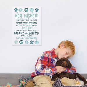 Dog Wisdom Animal Lover Gift Canvas Wrapped on Wood Frame Wag More Dog ...