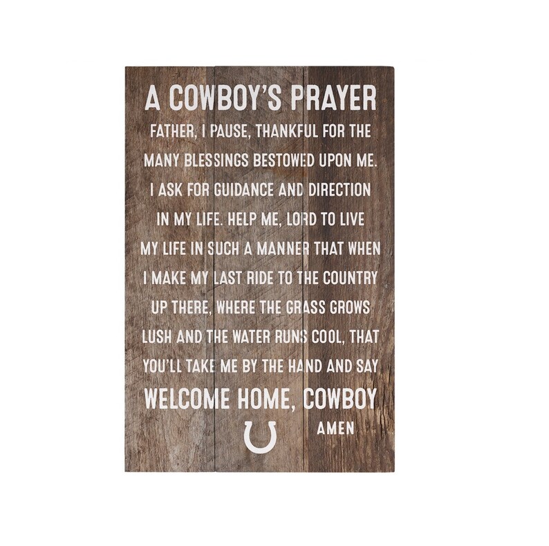 A Cowboy's Prayer Rustic Wood Sign Cowboy Art Rodeo - Etsy