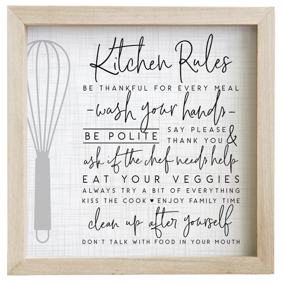 Kitchen Rules Sign Kitchen Sign Two Sizes Kitchen Wall Decor Farmhouse ...
