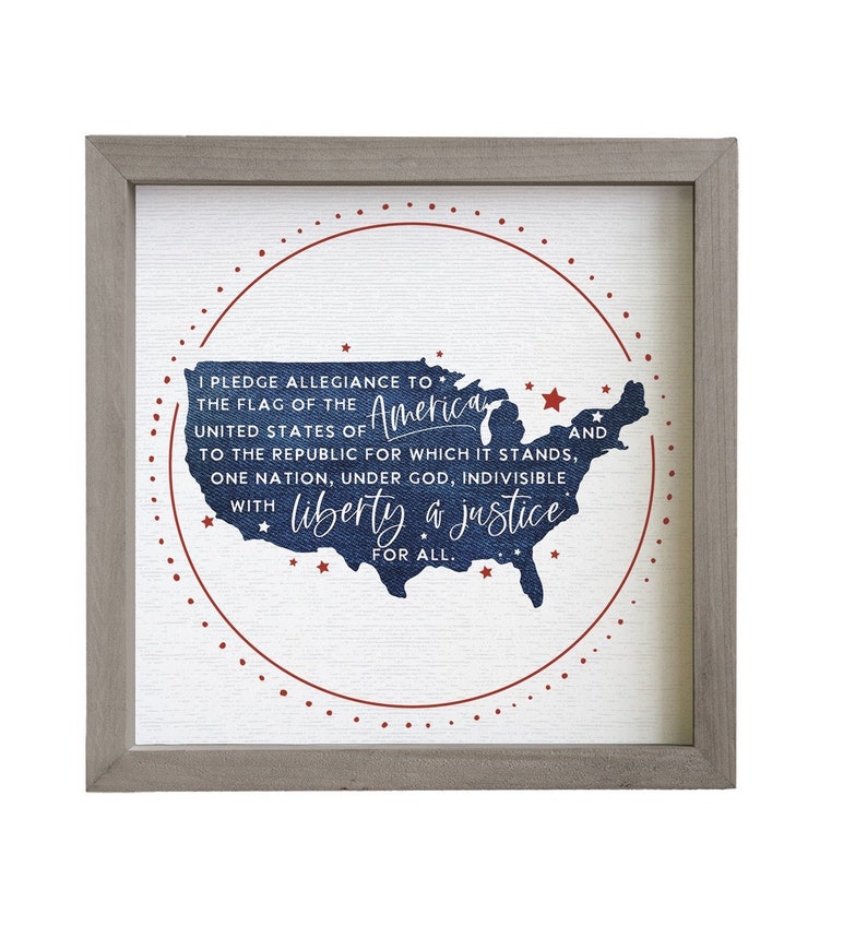 Pledge of Allegiance Sign Wood Sign With Frame TWO Sizes - Etsy