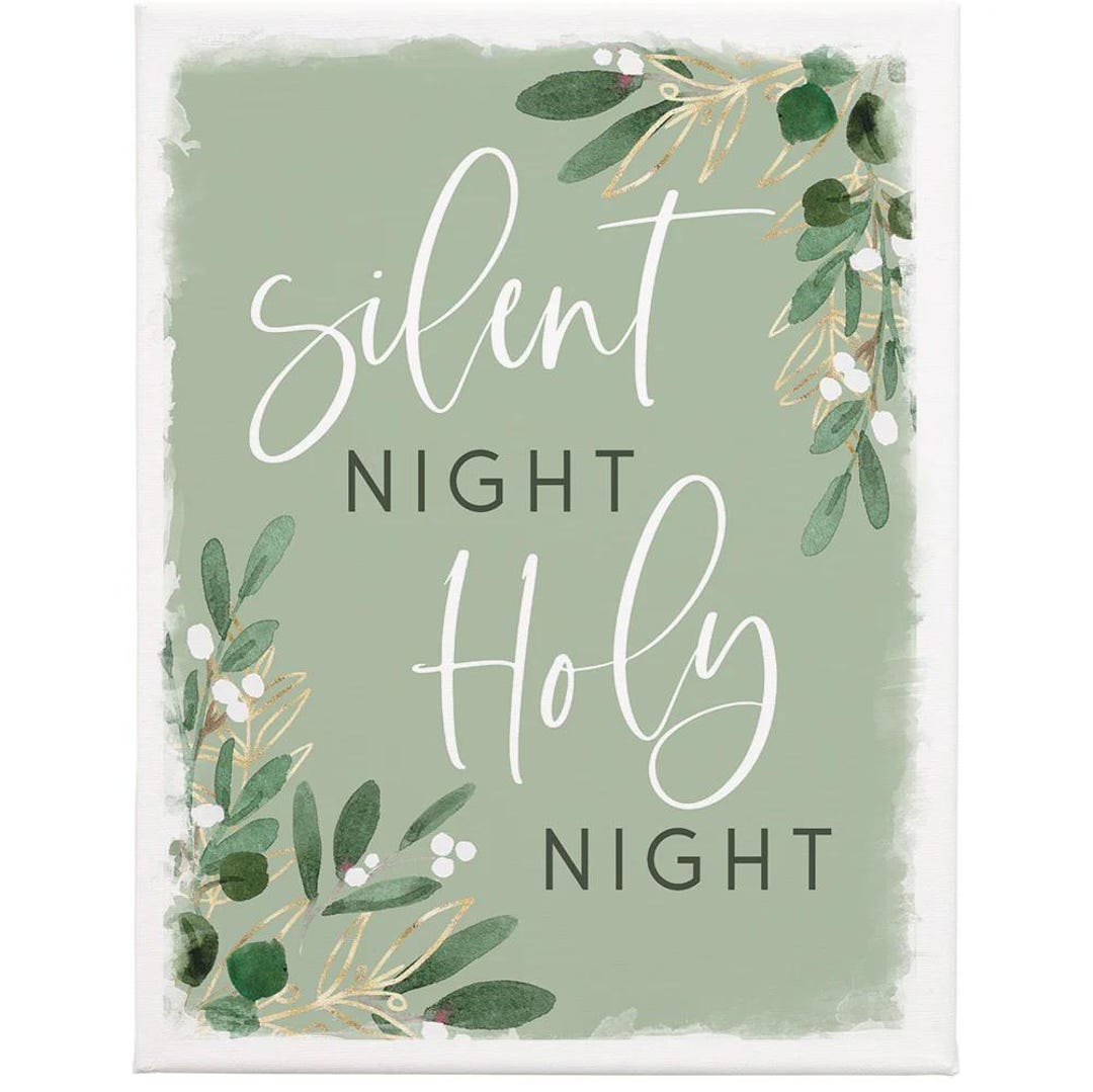 Silent Night Silent Night Holy Night Canvas With Printed Design Over ...