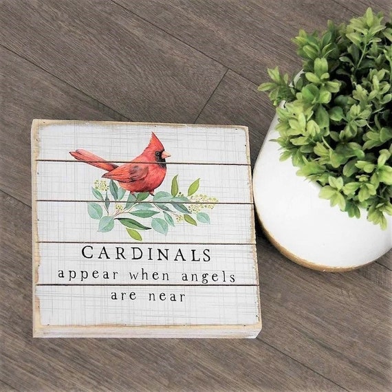Cardinals Appear When Angels Are Near Rustic Wood Sign in - Etsy