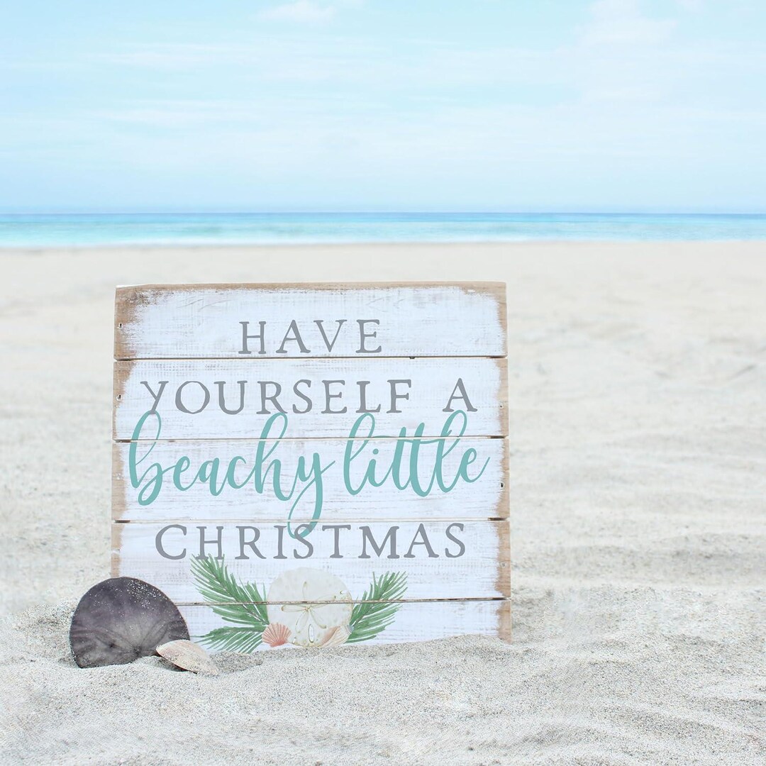 Have Yourself a Beachy Little Christmas Rustic Wood Sign Beachy ...