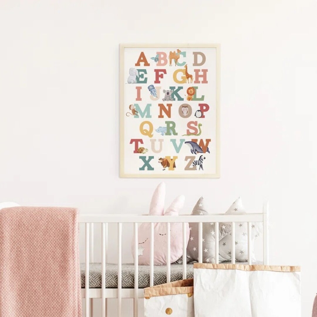 Colorful Animals Alphabet Sign Alphabet Print Large Nursery ABC Wall ...