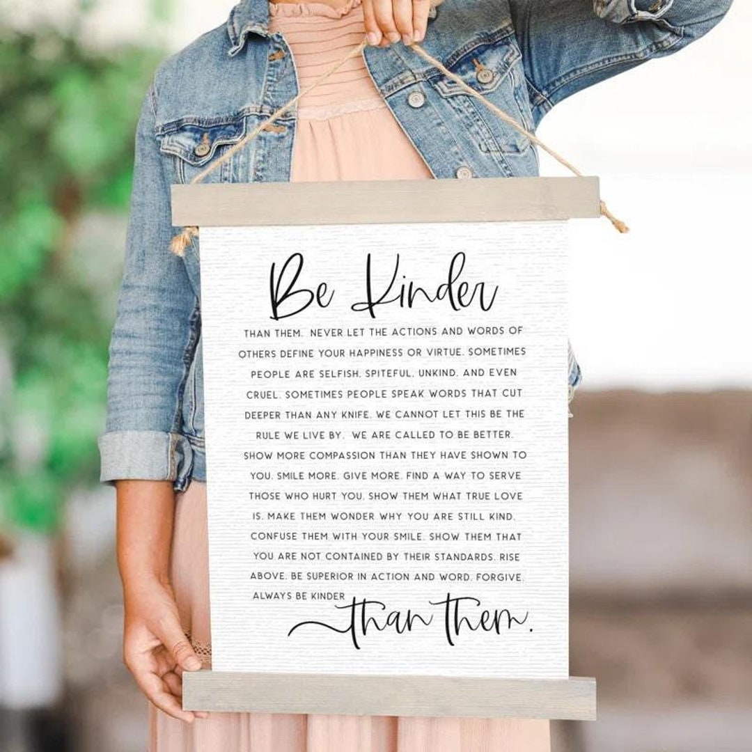 Kindness Poem Be Kind Canvas Banner Sign TWO Sizes Inspirational Wall ...