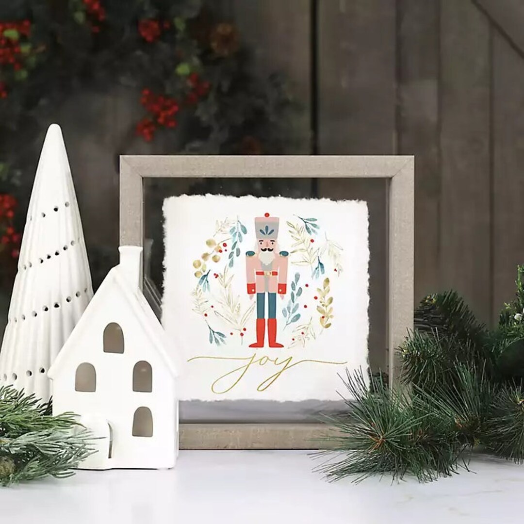 Nutcracker Christmas Wall Decor Floating Frame Wall Art Joy Nutcracker ...