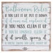 Bathroom Rules Sign Rustic Farmhouse Wood Sign Large - Etsy