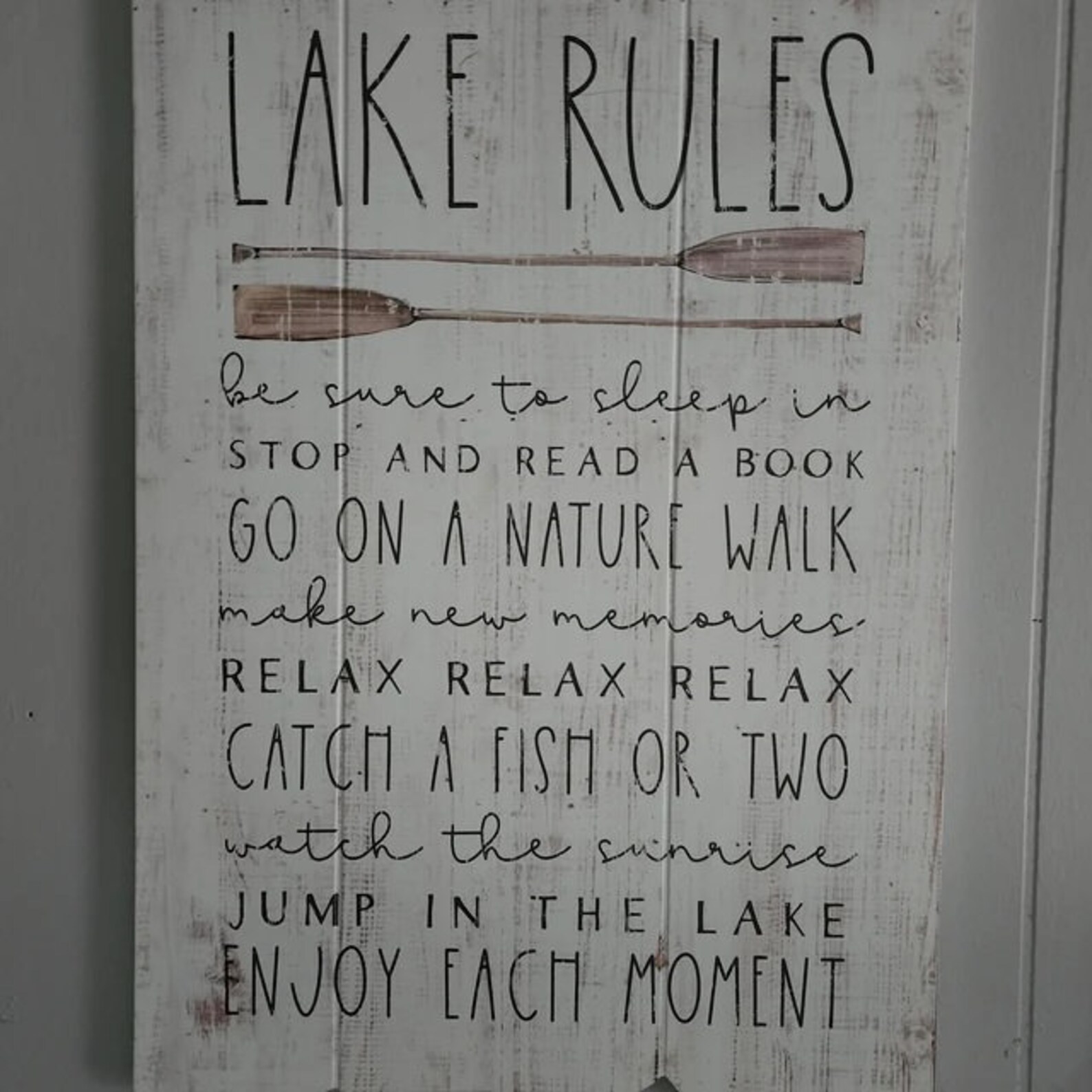 Lake Decor Lake Rules Sign Lake Sign Distressed Look - Etsy