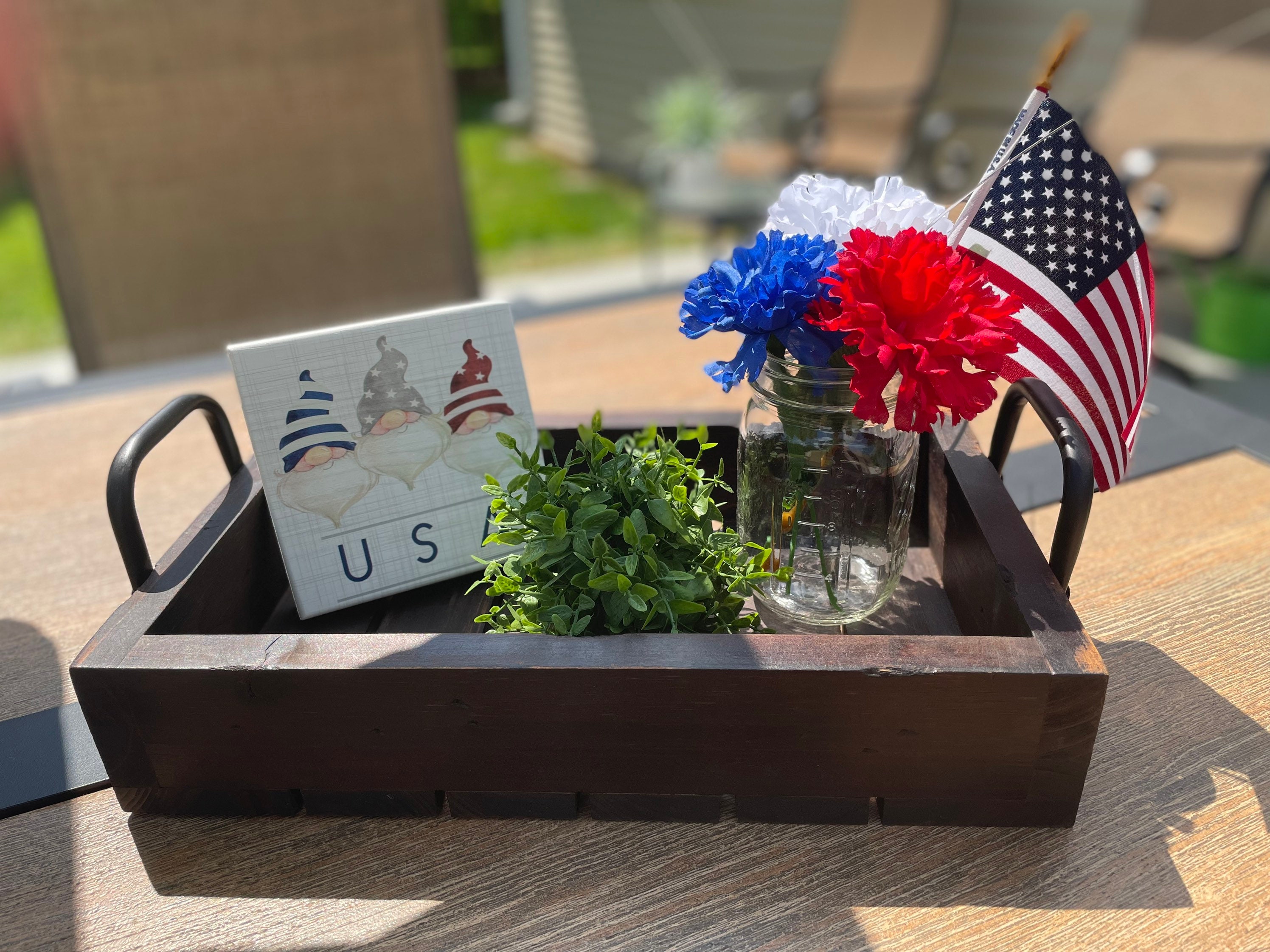 Rustic Wood Tray SET With Handles Farmhouse Decor - Etsy