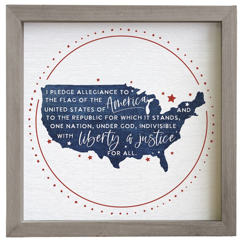 Pledge of Allegiance Sign Wood Sign With Frame TWO Sizes - Etsy