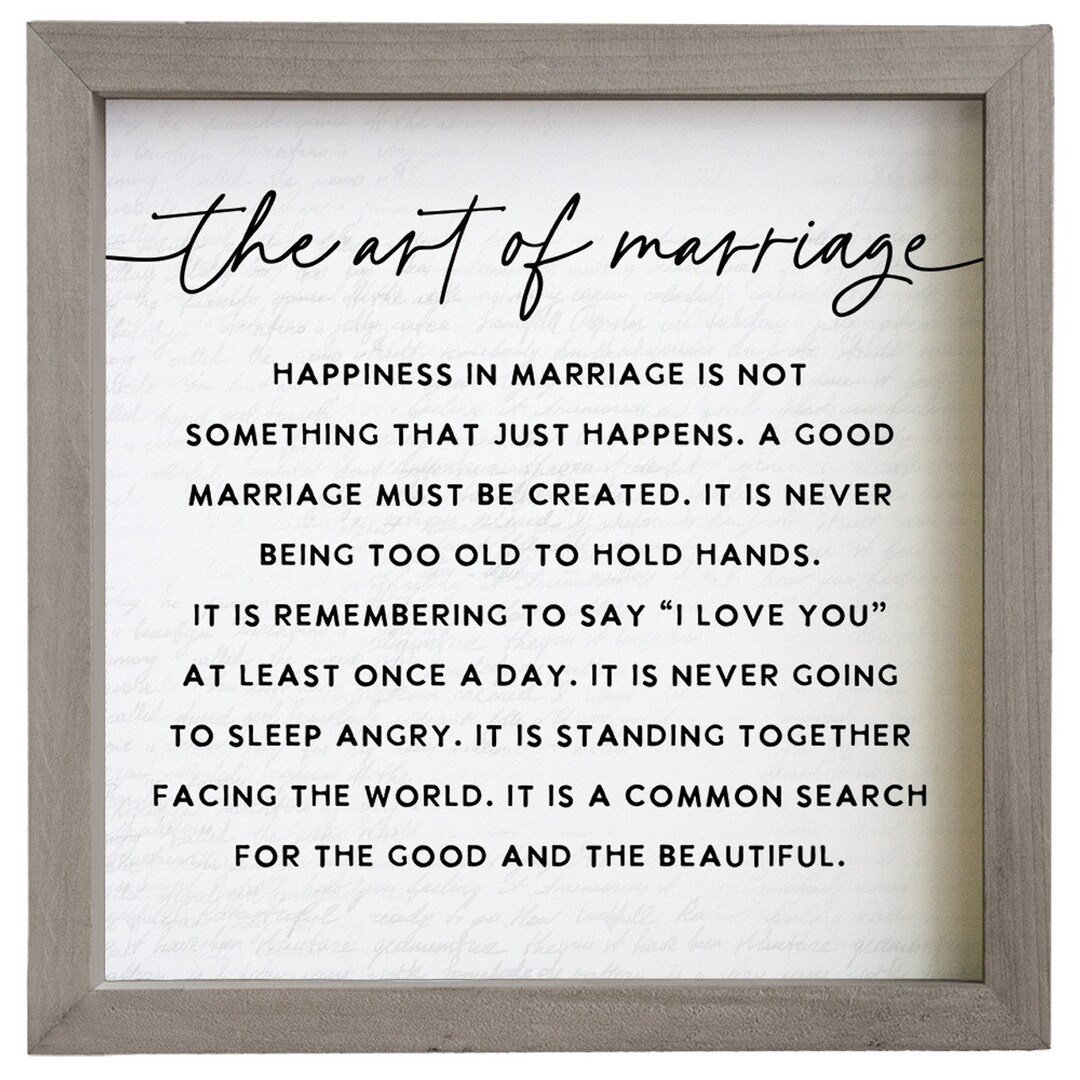 The Art of Marriage Marriage Definiton Print Rustic Wood Frame Sign Two ...
