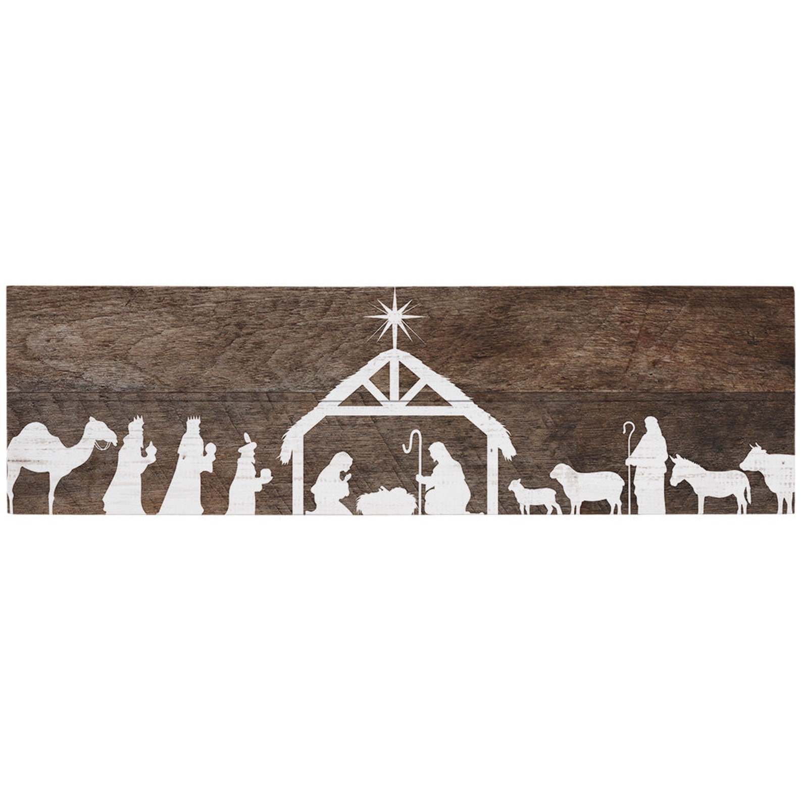 Nativity Scene Sign Manger Scene Rustic Wood Sign - Etsy