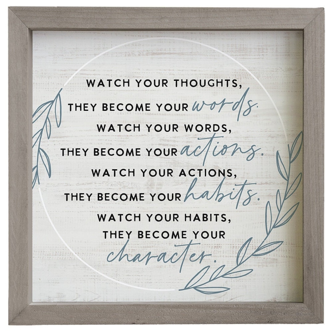 Watch Your Thoughts They Become Words Watch Your Words - Etsy