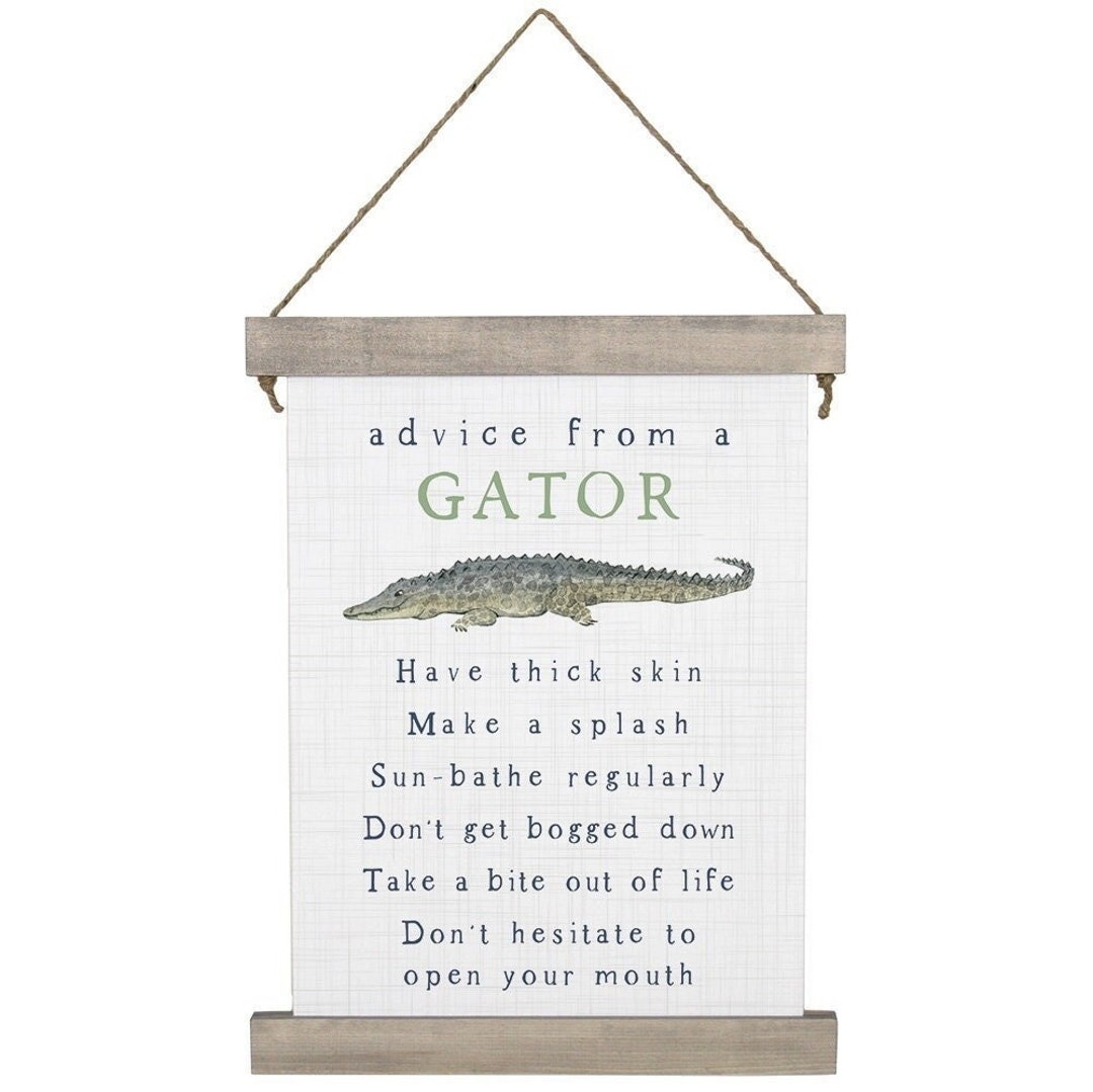 Gator Sign Hanging Canvas & Wood Banner 3 Sizes Alligators Print Sign ...