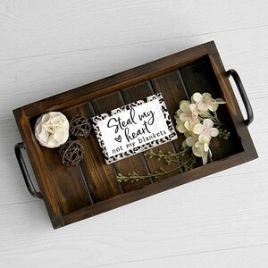 Rustic Wood Tray SET With Handles Farmhouse Decor Farmhouse Serving ...