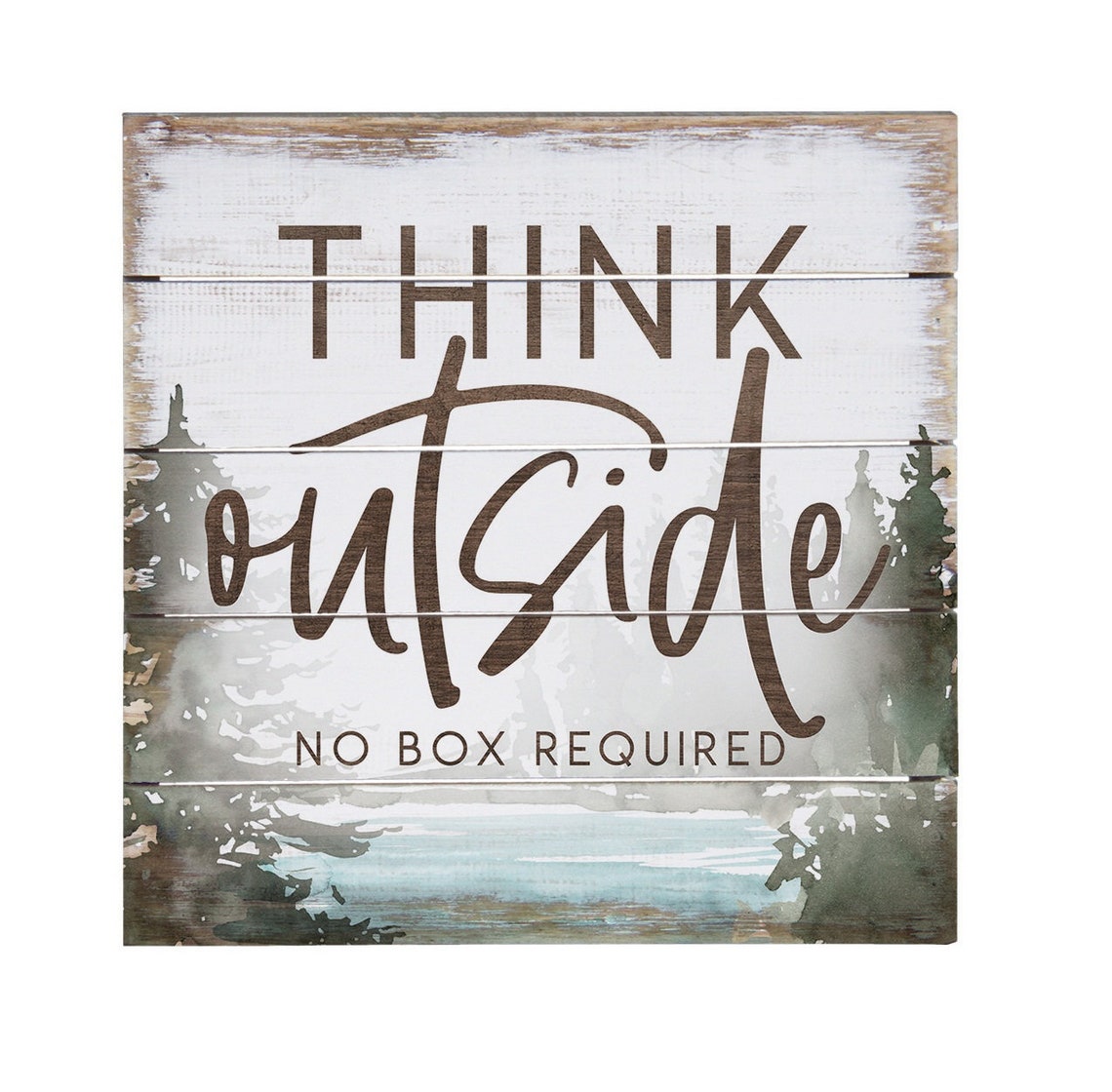 Think Outside No Box Required Rustic Wood Sign Mountain | Etsy