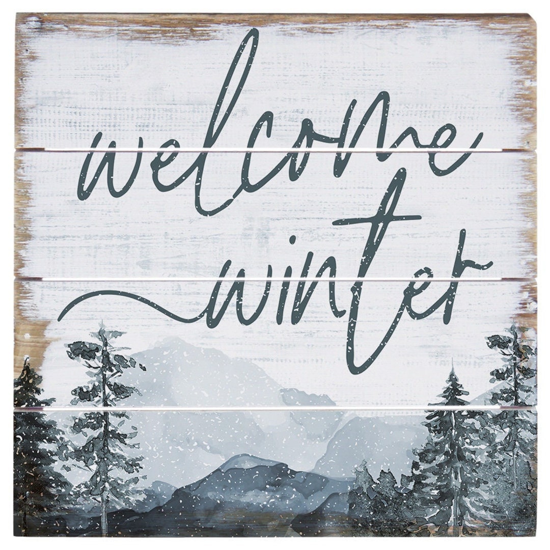 Welcome Winter Sign TWO SIZES Rustic Wood Sign Rustic Country Winter ...