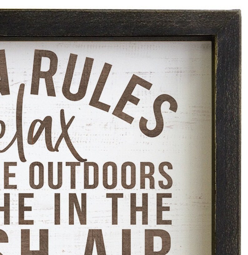 Cabin Rules Wooden Sign TWO Sizes Rustic Wood Frame Sign - Etsy